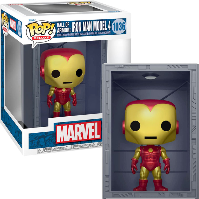 Funko POP Deluxe: Marvel Hall of Armor - Iron Man Model 4(MT) Exc ...